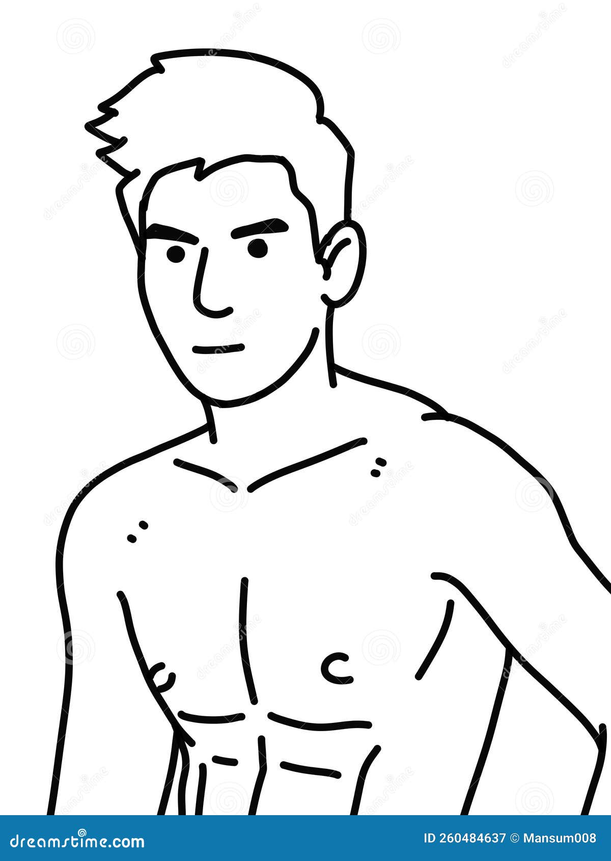 Black and White of Cute Man for Coloring Stock Illustration ...