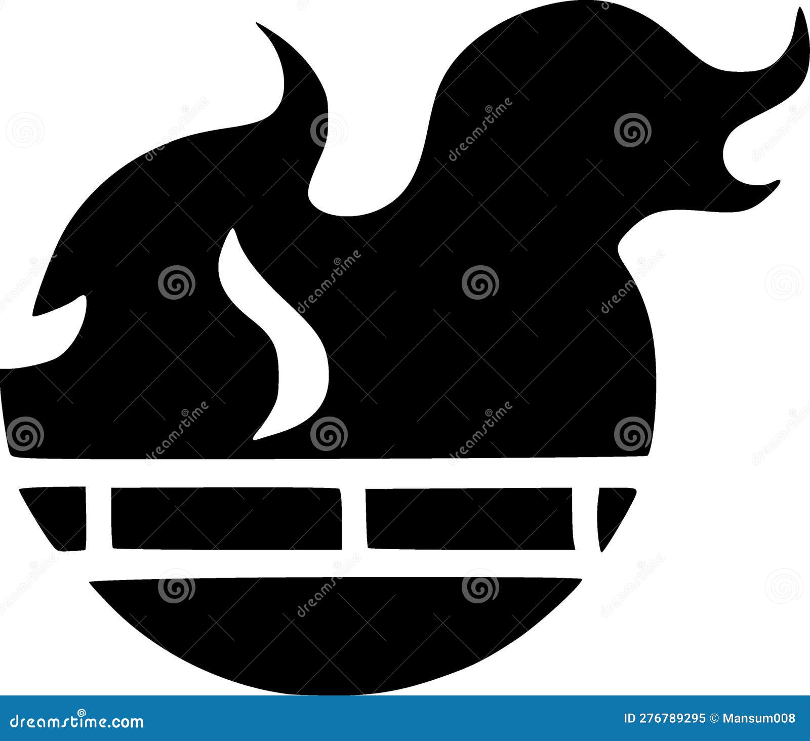 Black and White of Fire Icon Stock Illustration - Illustration of ...