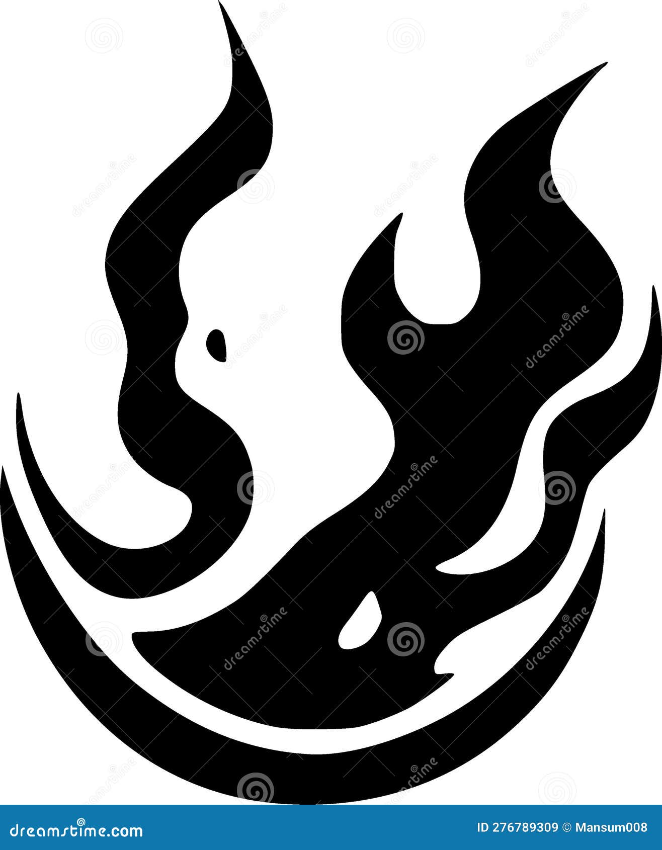 Black and White of Fire Icon Stock Illustration - Illustration of blaze ...