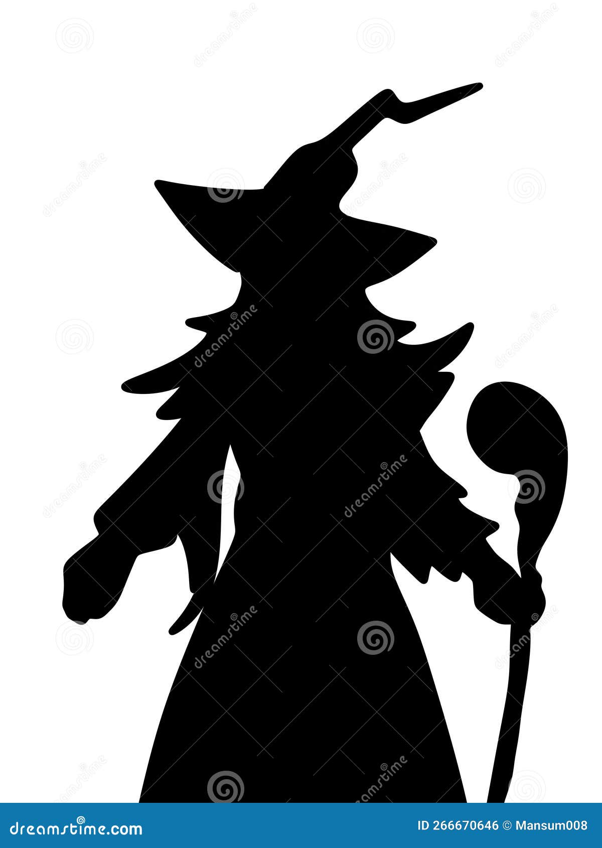 Black and White of Witch Shape Stock Illustration - Illustration of ...