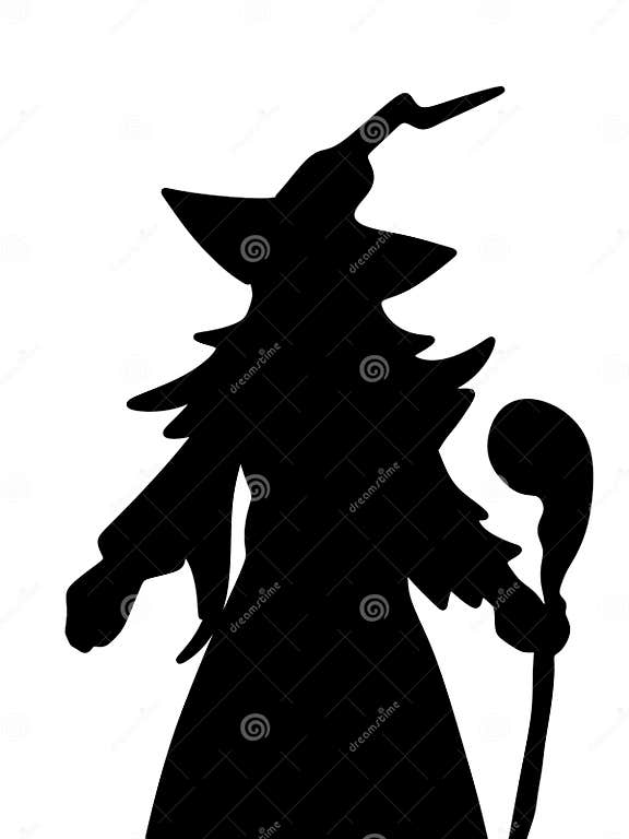 Black and White of Witch Shape Stock Illustration - Illustration of ...