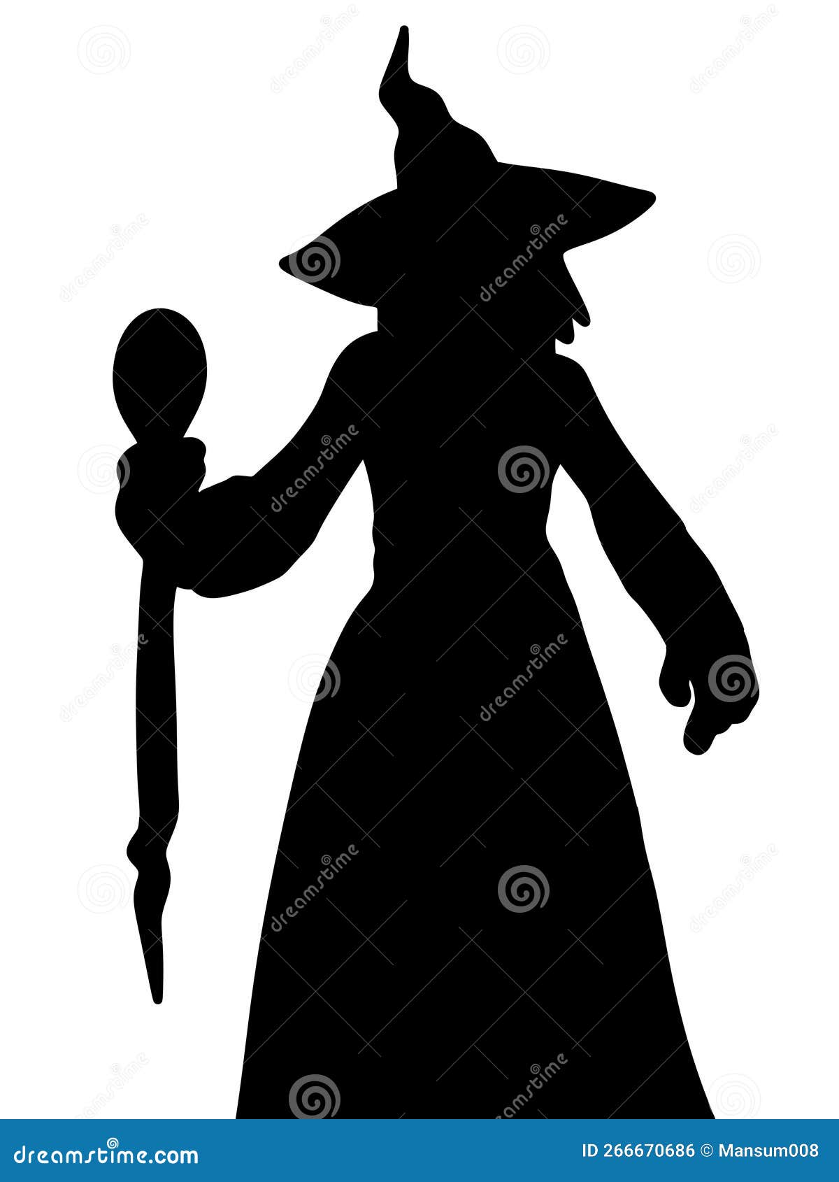 Black and White of Witch Shape Stock Illustration - Illustration of ...