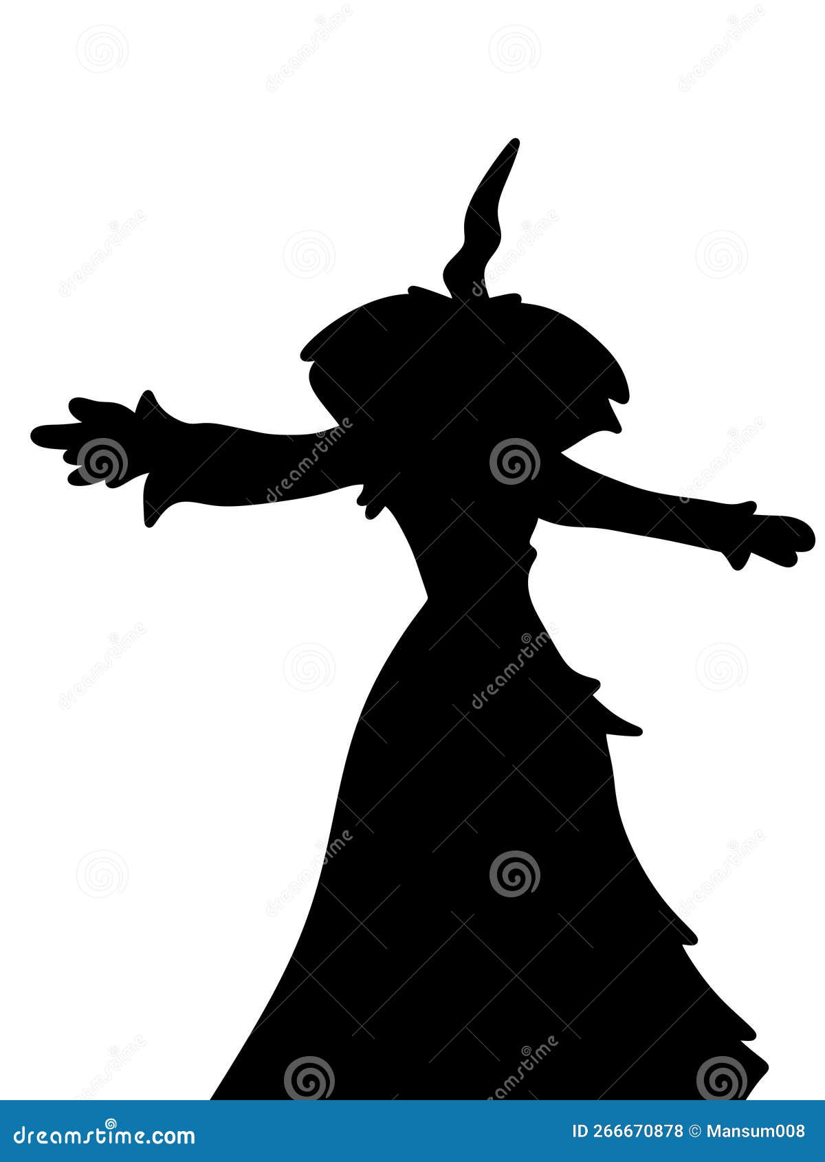 Black and White of Witch Shape Stock Illustration - Illustration of ...