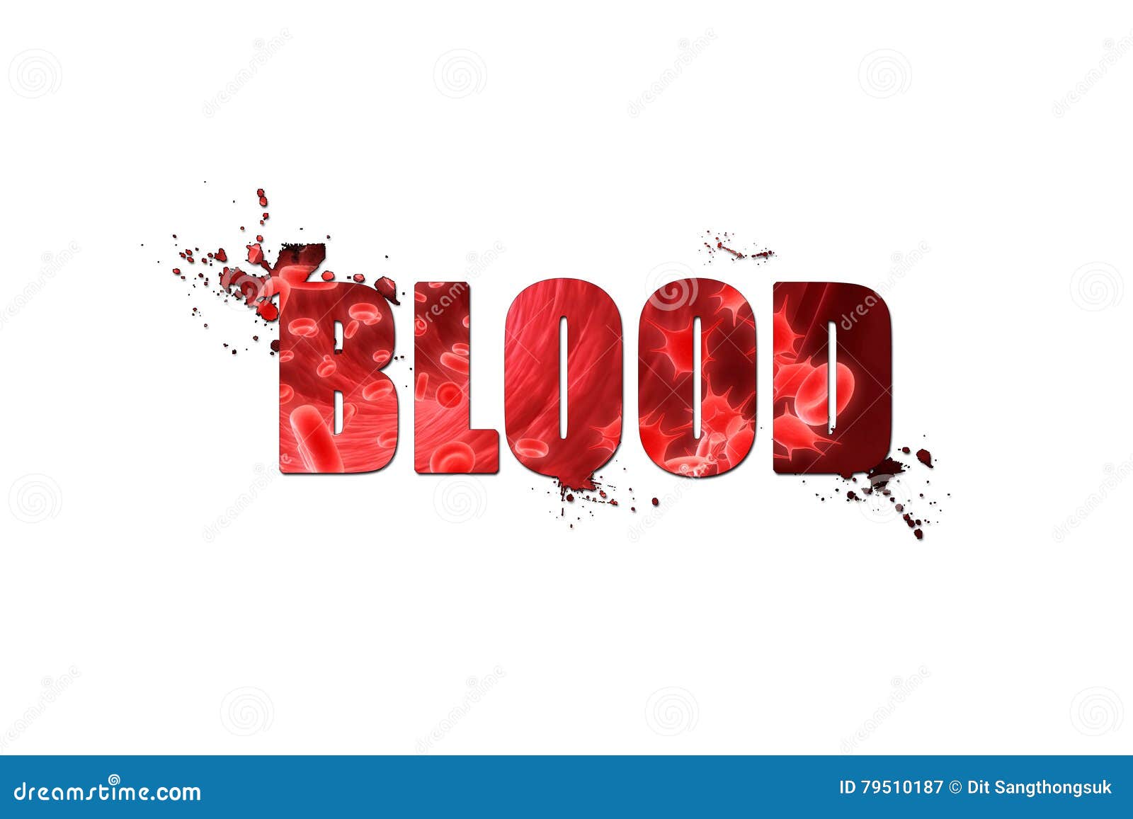 Art Blood Text Effect with Abstract Design on White Background Stock ...