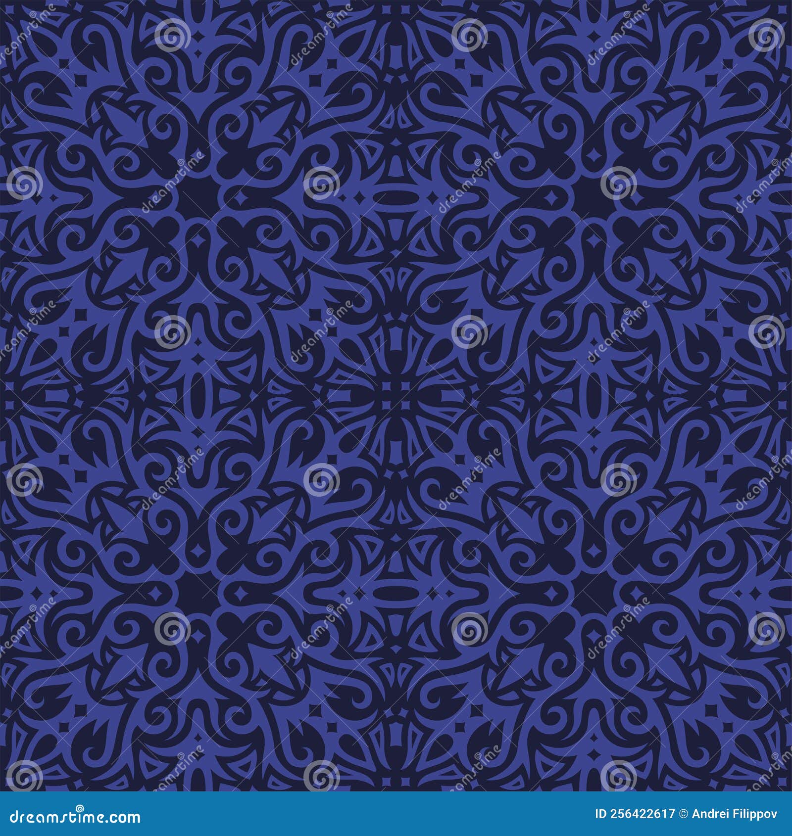 Art with Blue Medieval Vintage Tile Pattern Stock Vector - Illustration ...