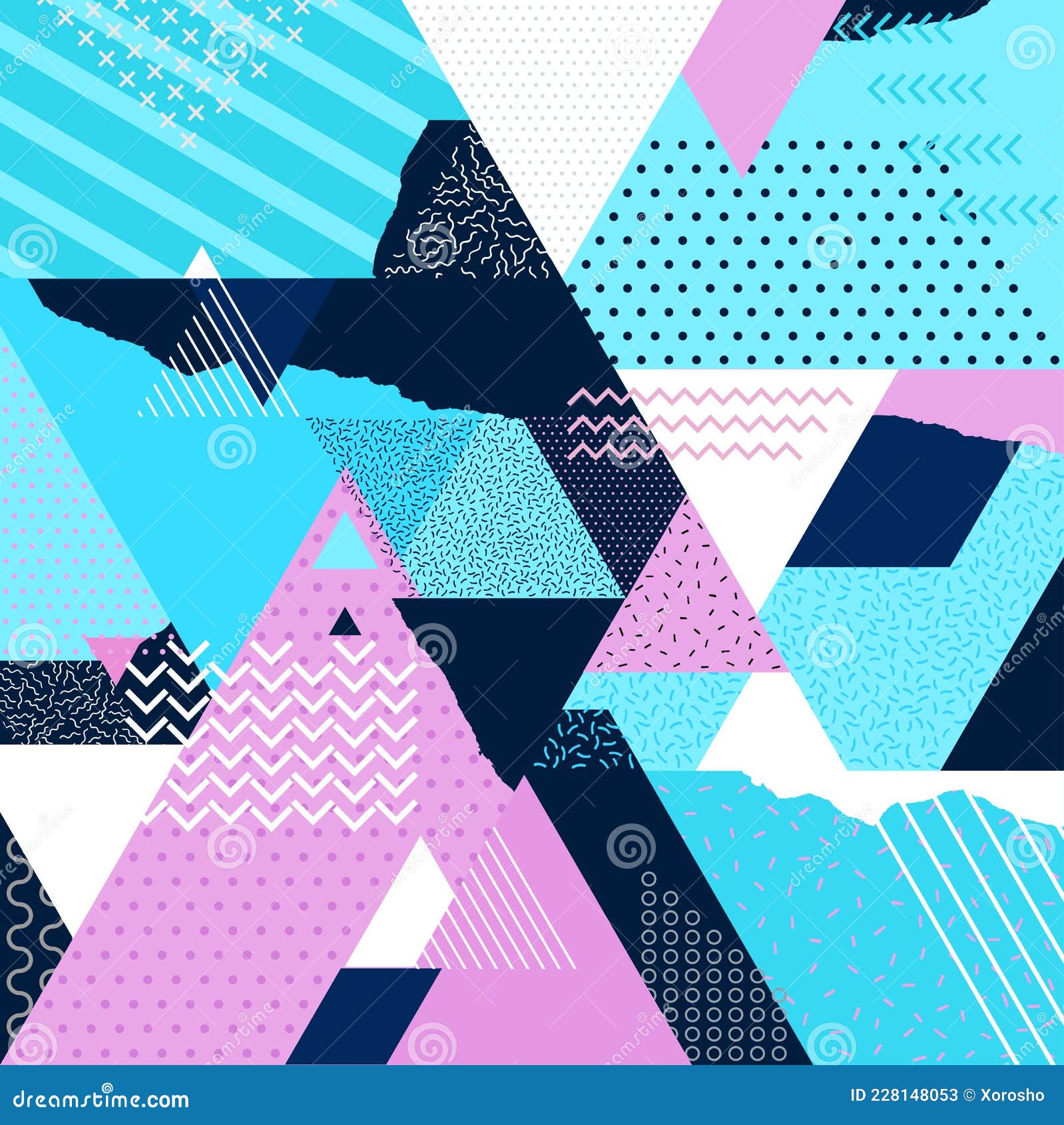 Art Blue and Pink Geometric Background Stock Vector - Illustration of ...