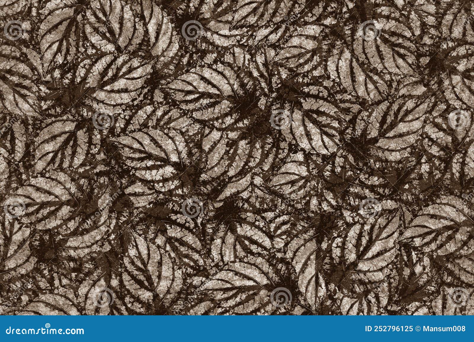 Brown Color of Leaf Pattern Background Stock Illustration ...