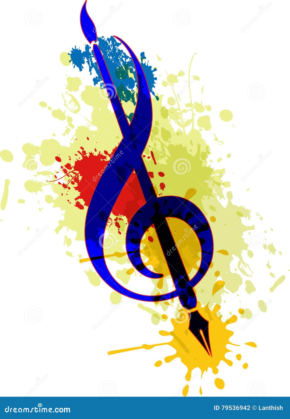 Art Brush en Muziek vector illustratie. Illustration of canvas - 79536942