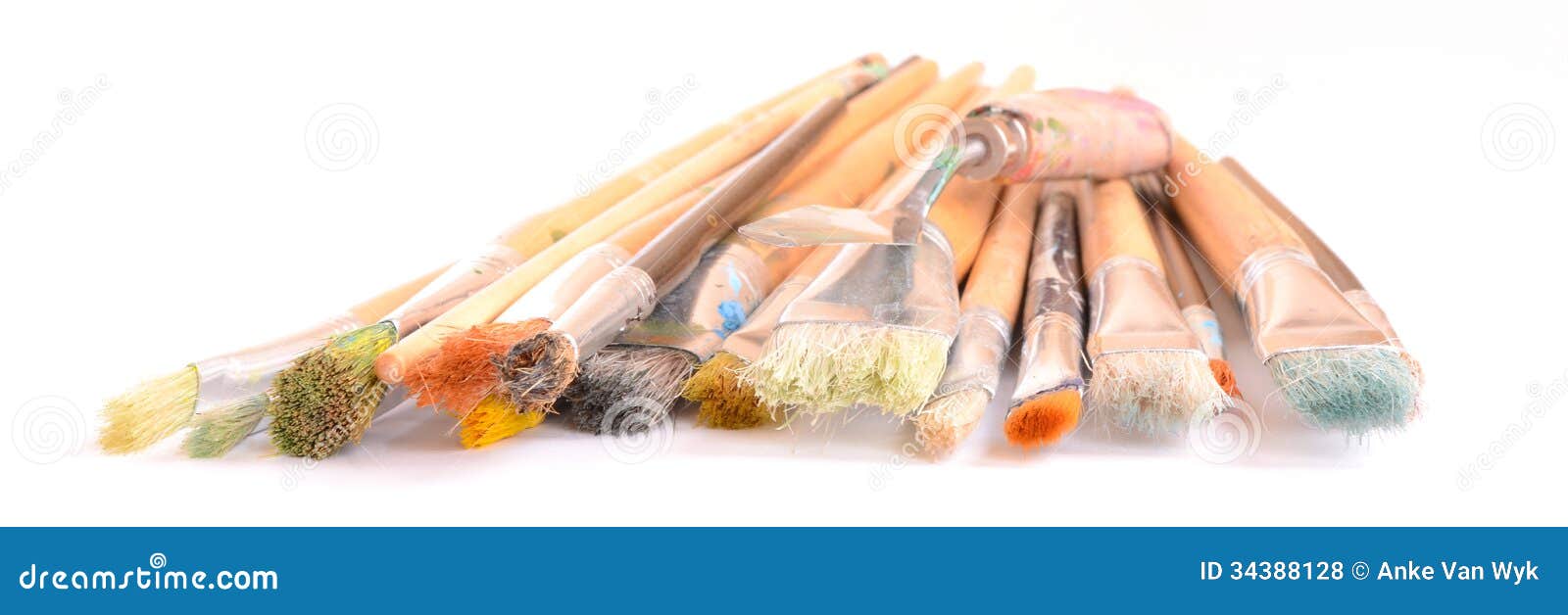 Paintbrushes on white stock photo. Image of detail, horizontal - 34388128