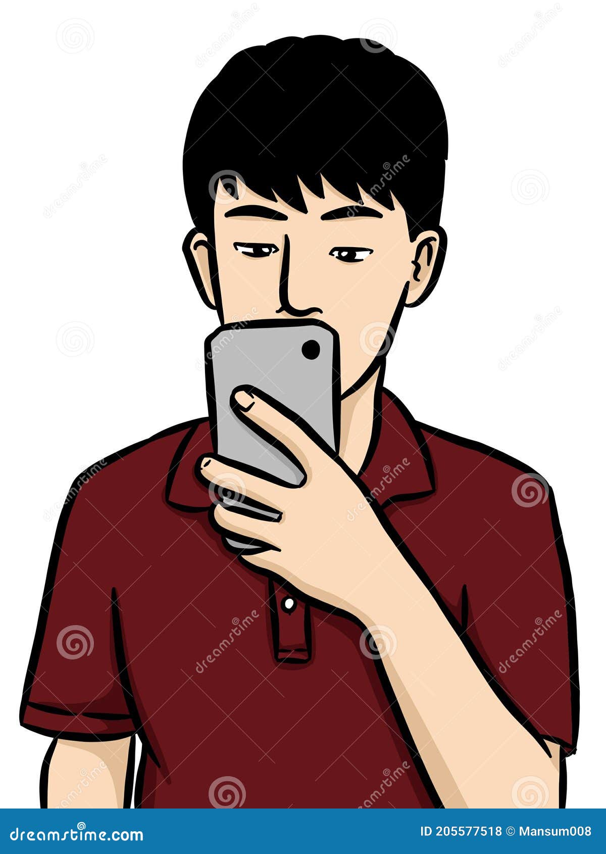 Cartoon Cute Man on White Background Stock Illustration - Illustration ...