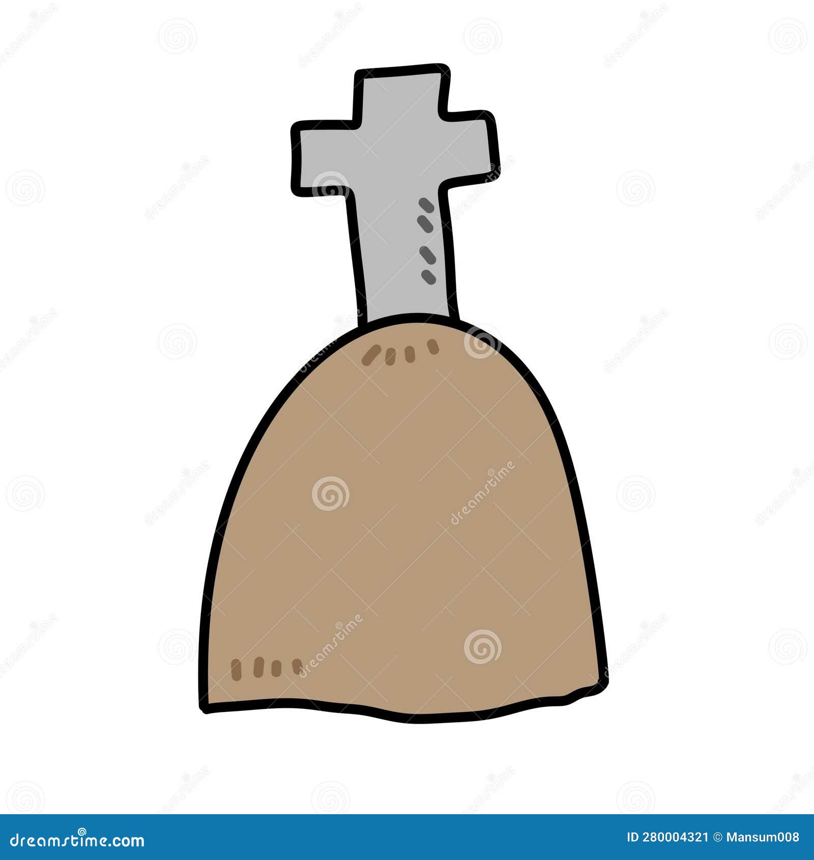 Close Up Cartoon Doodle Old Gravestone Stock Illustration ...