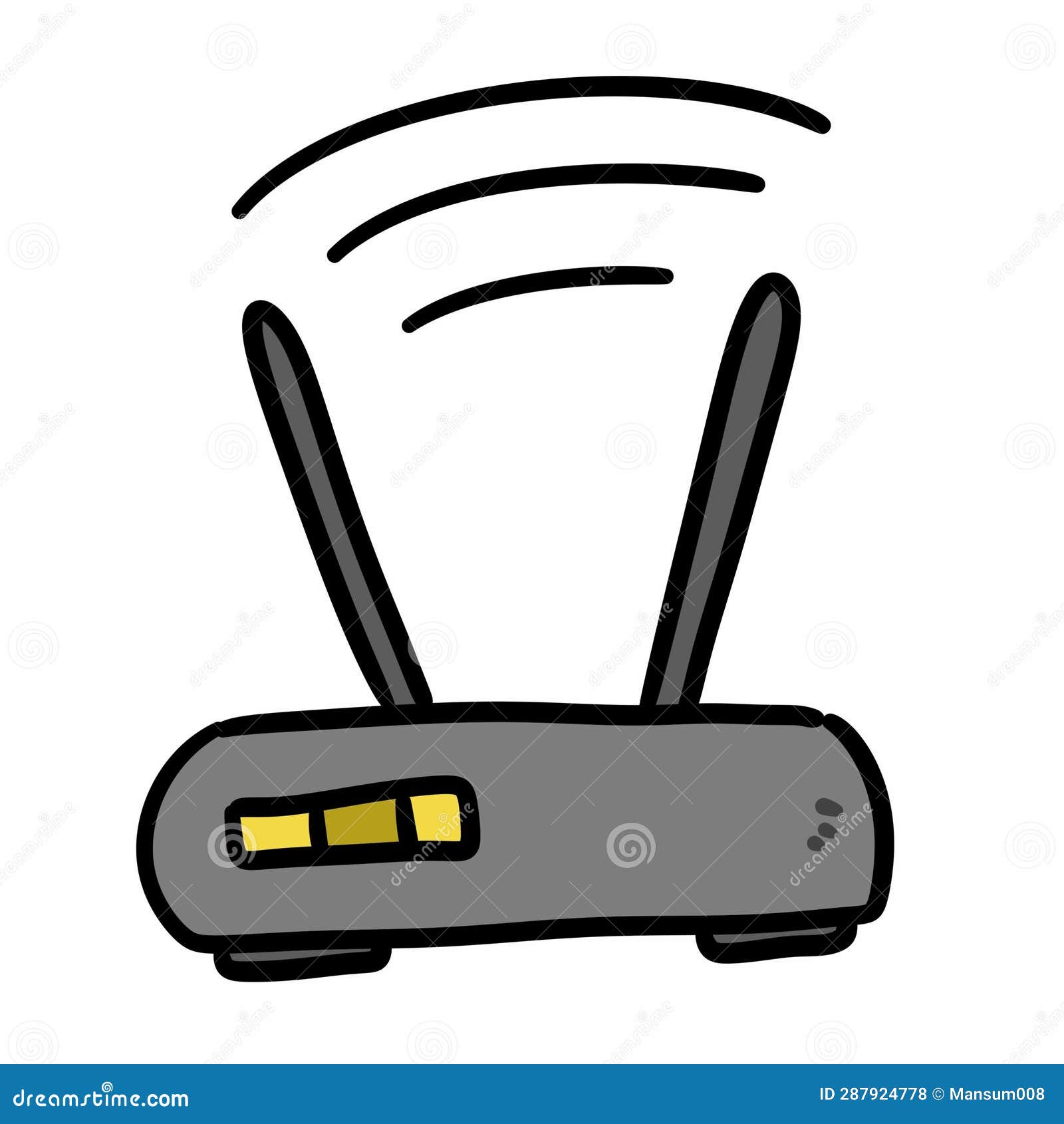 Art Cartoon Doodle Router Icon Stock Illustration - Illustration of ...