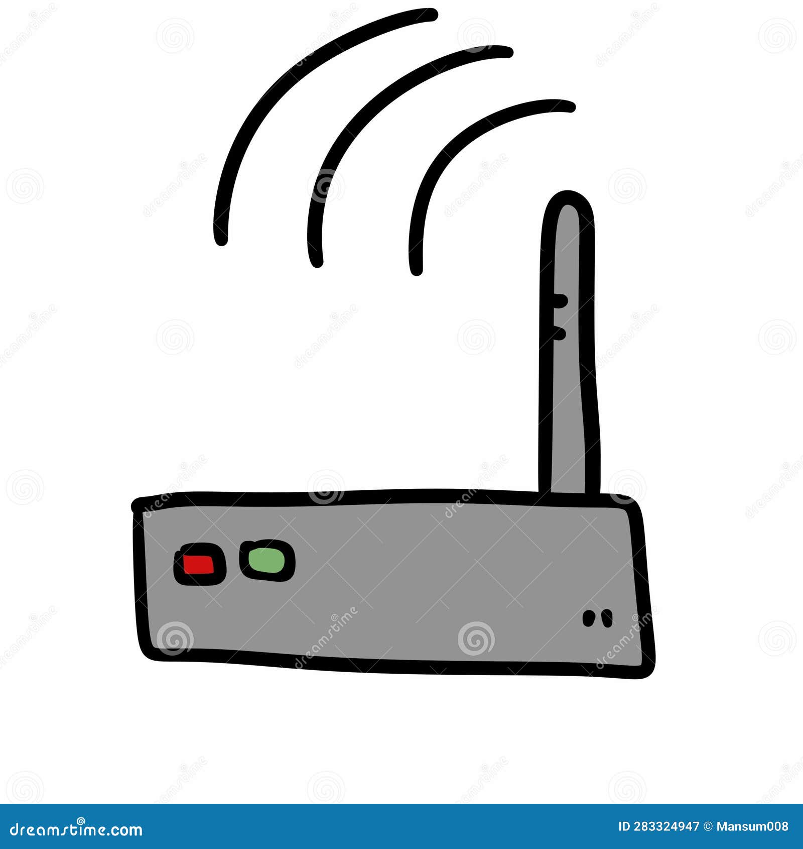 Cartoon Doodle Router Illustration Stock Illustration - Illustration of ...