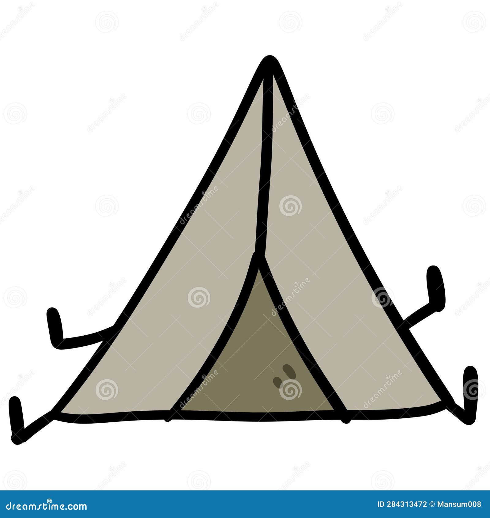 Doodle Tent Cartoon Vector | CartoonDealer.com #261098465