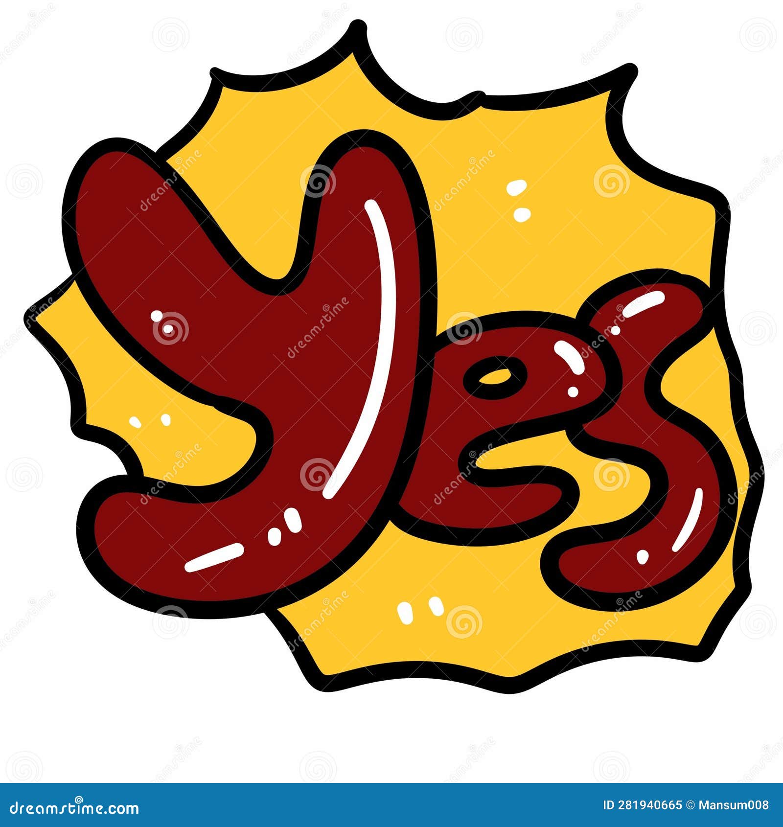 Art Cartoon Doodle Yes Symbol Stock Illustration - Illustration of clip ...