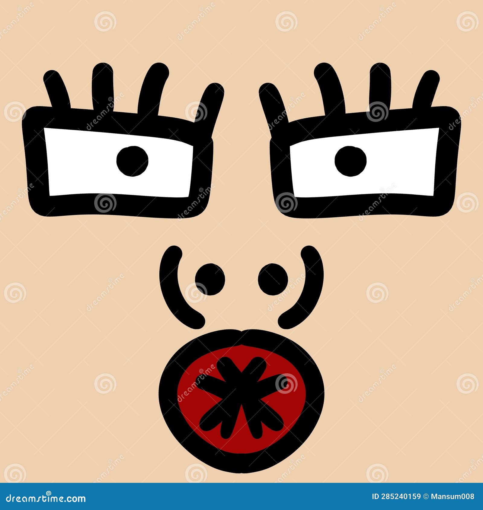 Cartoon Funny Face Icon, Design Stock Illustration - Illustration of ...