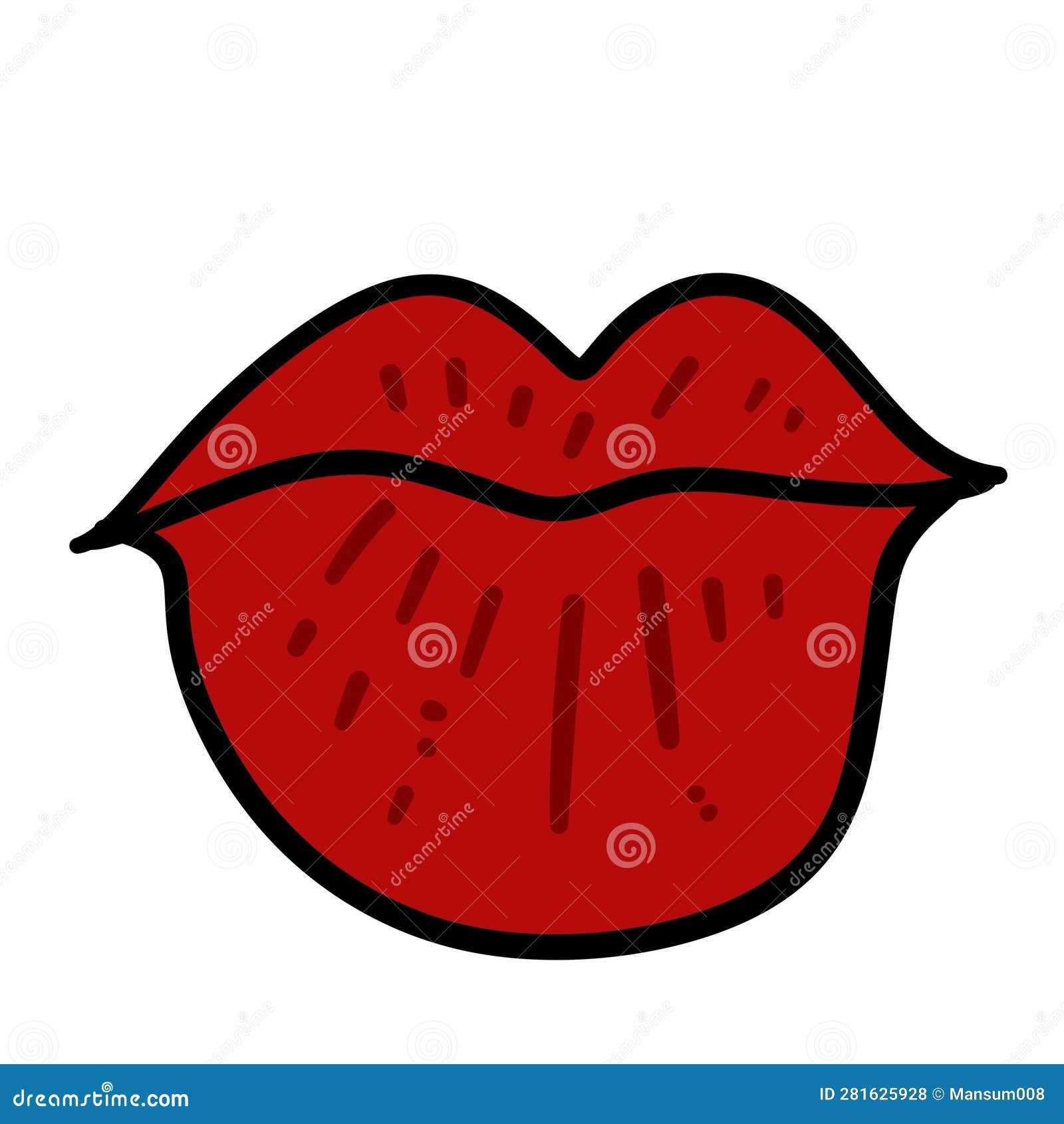 Cartoon icon of the lips stock illustration. Illustration of mark ...