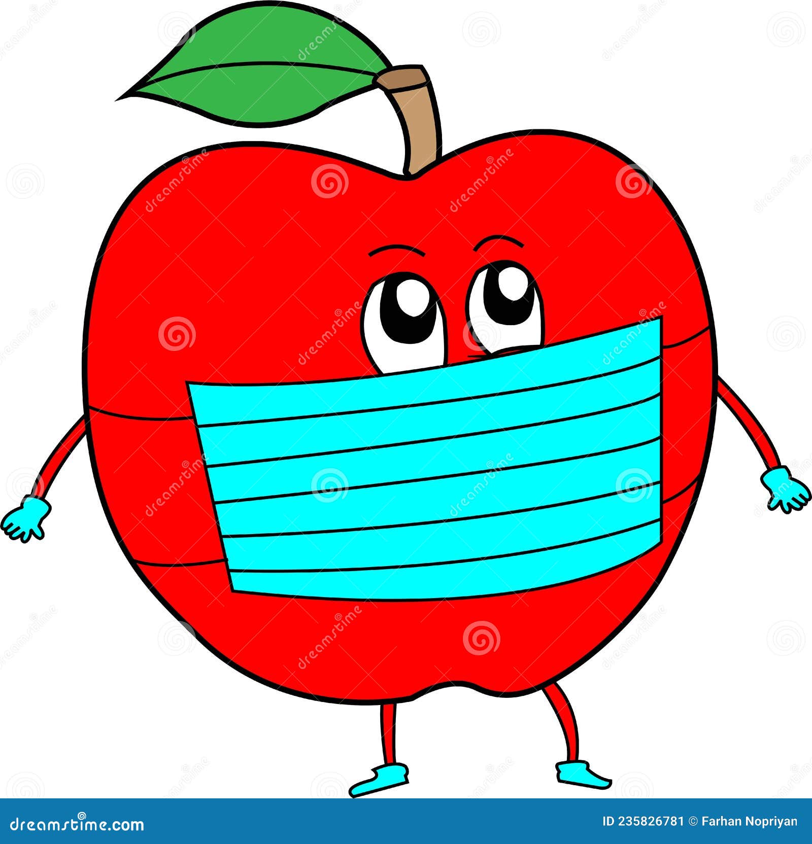 Art Cartoon Red Apple Mask Stock Illustrations – 9 Art Cartoon Red ...