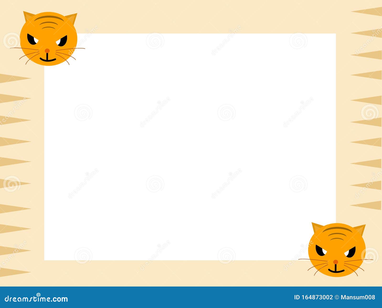 Cat Cartoon Frame Background Stock Illustration - Illustration of ...