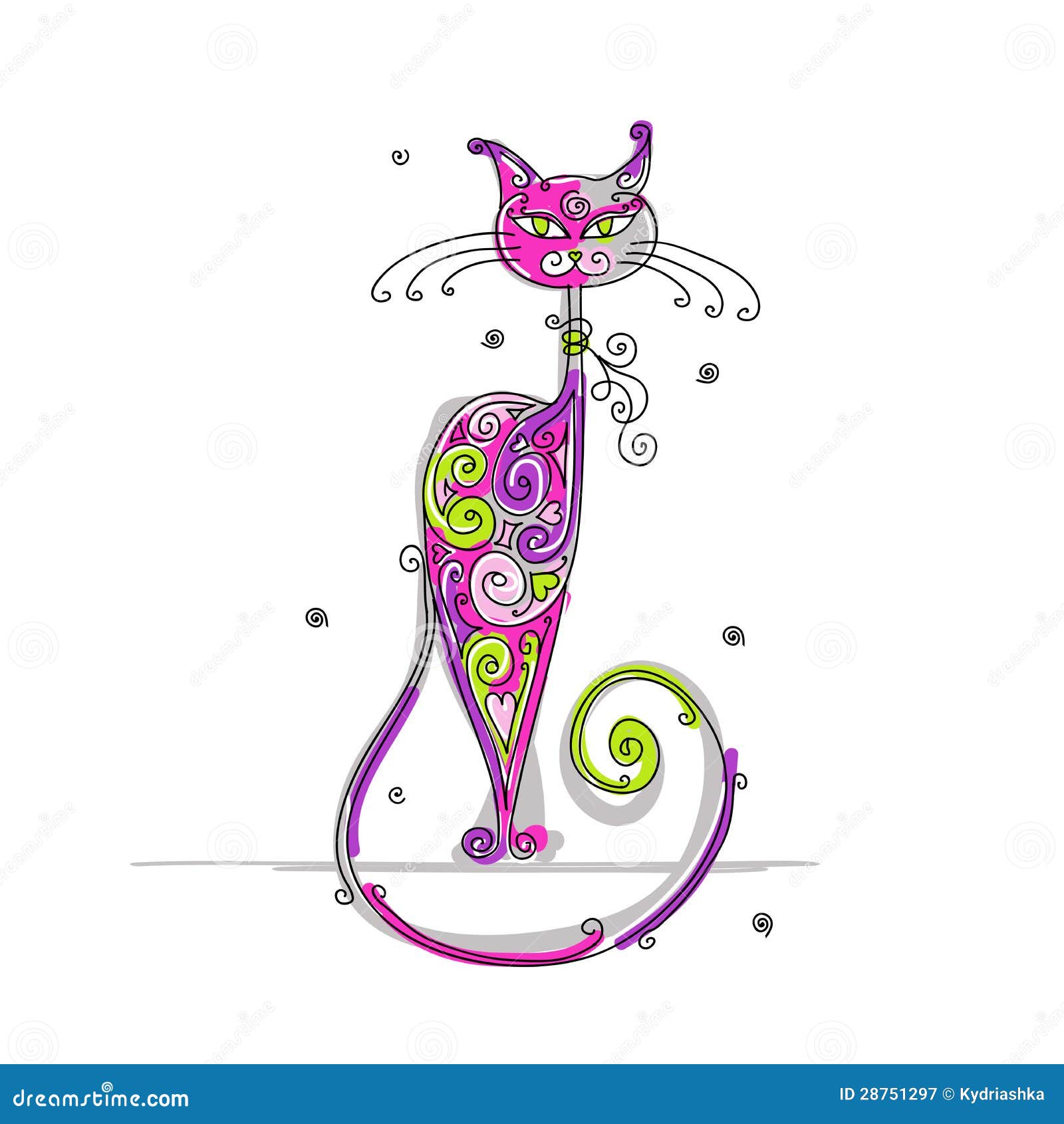 Art cat for your design stock vector. Illustration of beautiful - 28751297