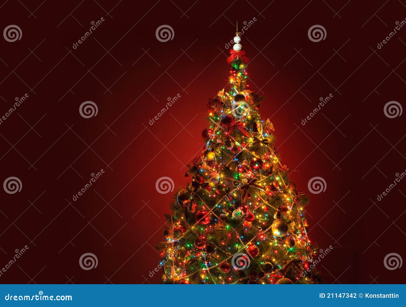 Art Christmas Tree on Red Background Stock Photo - Image of beautiful ...
