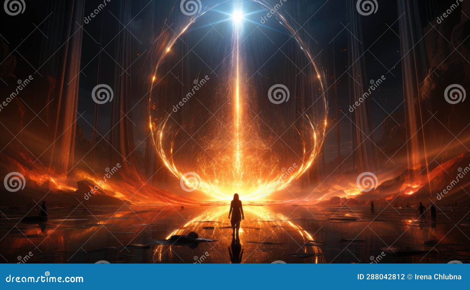 Art Collage with a Nuclear Explosion and a Scientist Stock Illustration ...