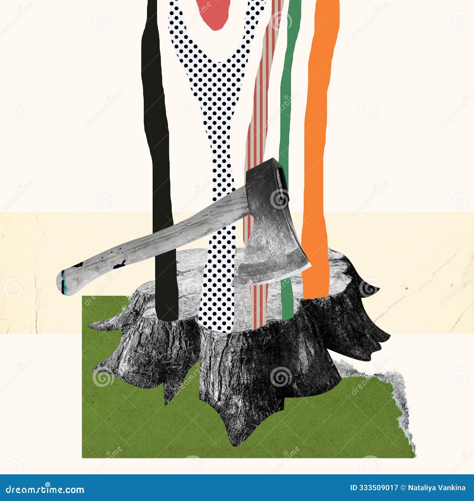 Creative Art Collage on the Theme of Ecology and Deforestation Stock ...