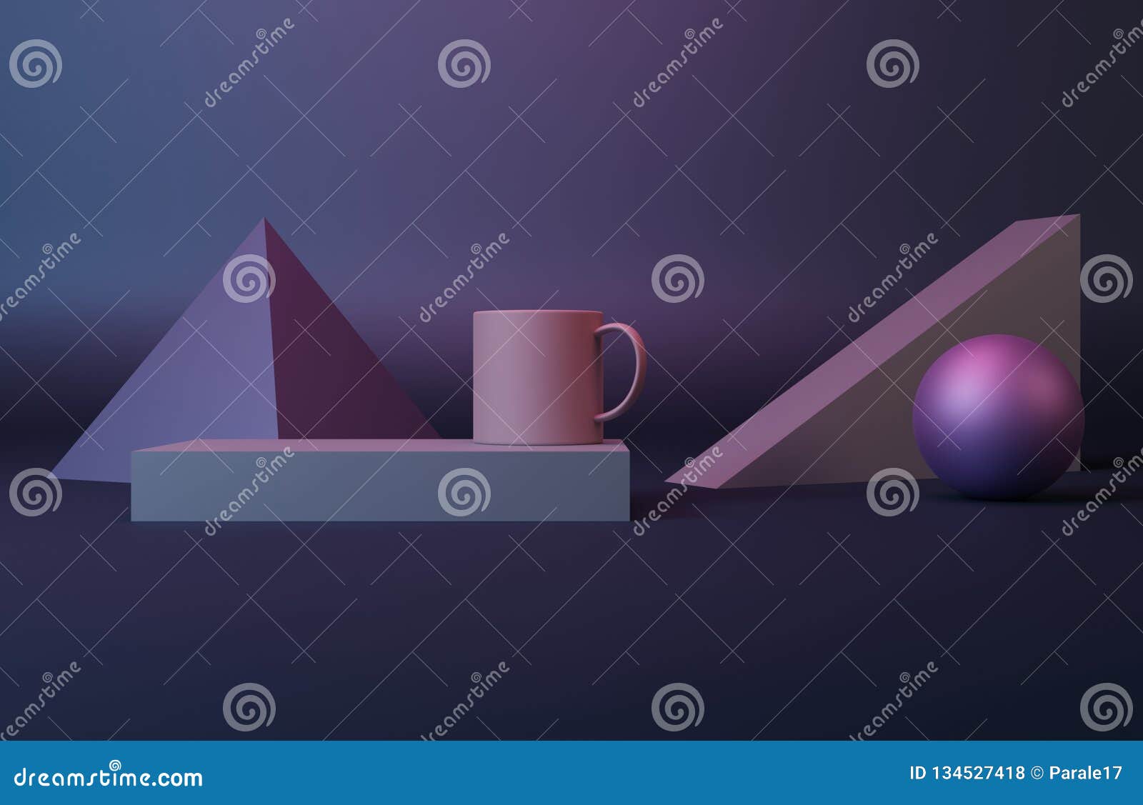 Art Collection Coffee Cup 3d Render from Imagine with Geometric Shape ...