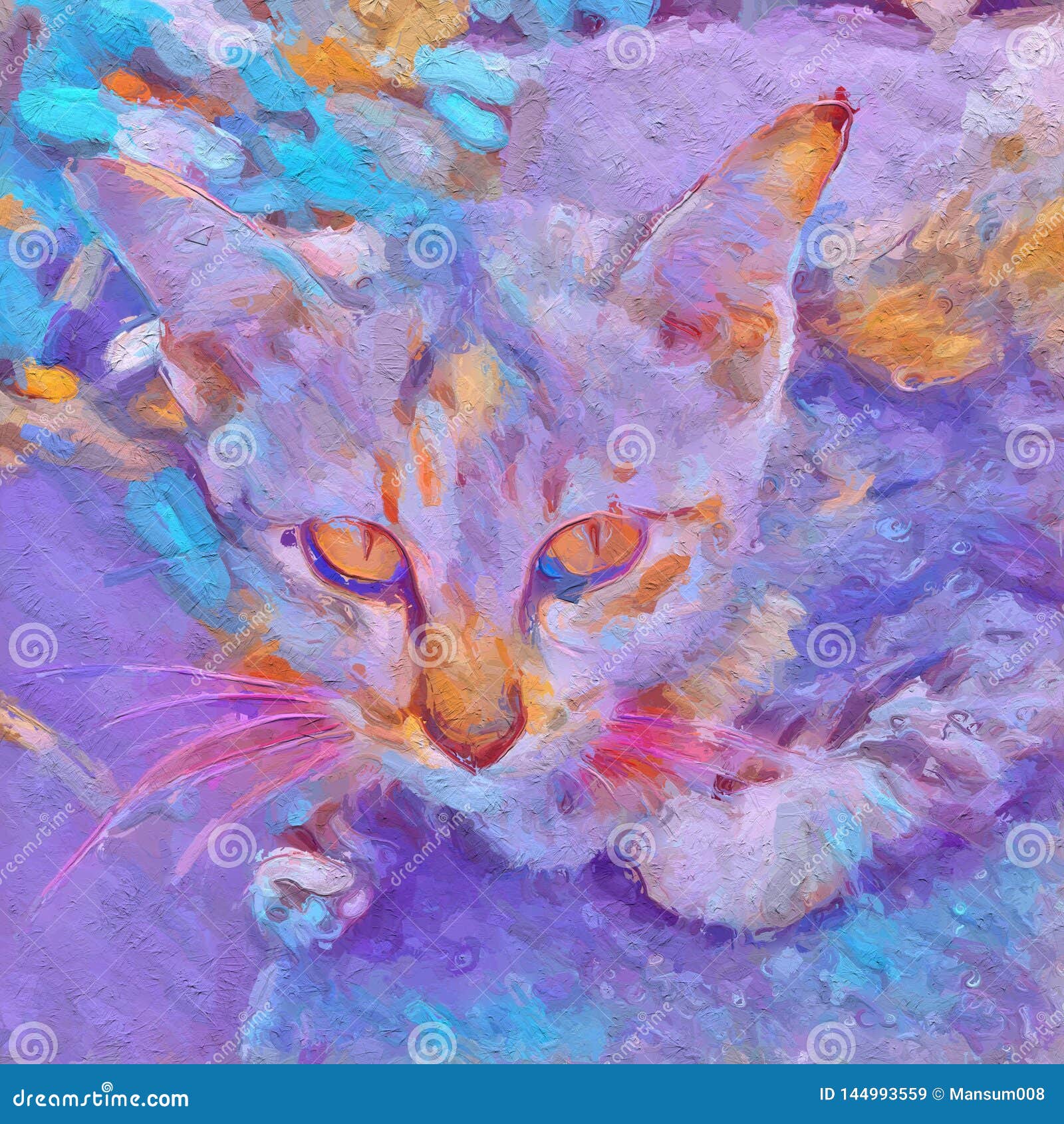 Art Color Cat Pattern Background Stock Illustration - Illustration of ...