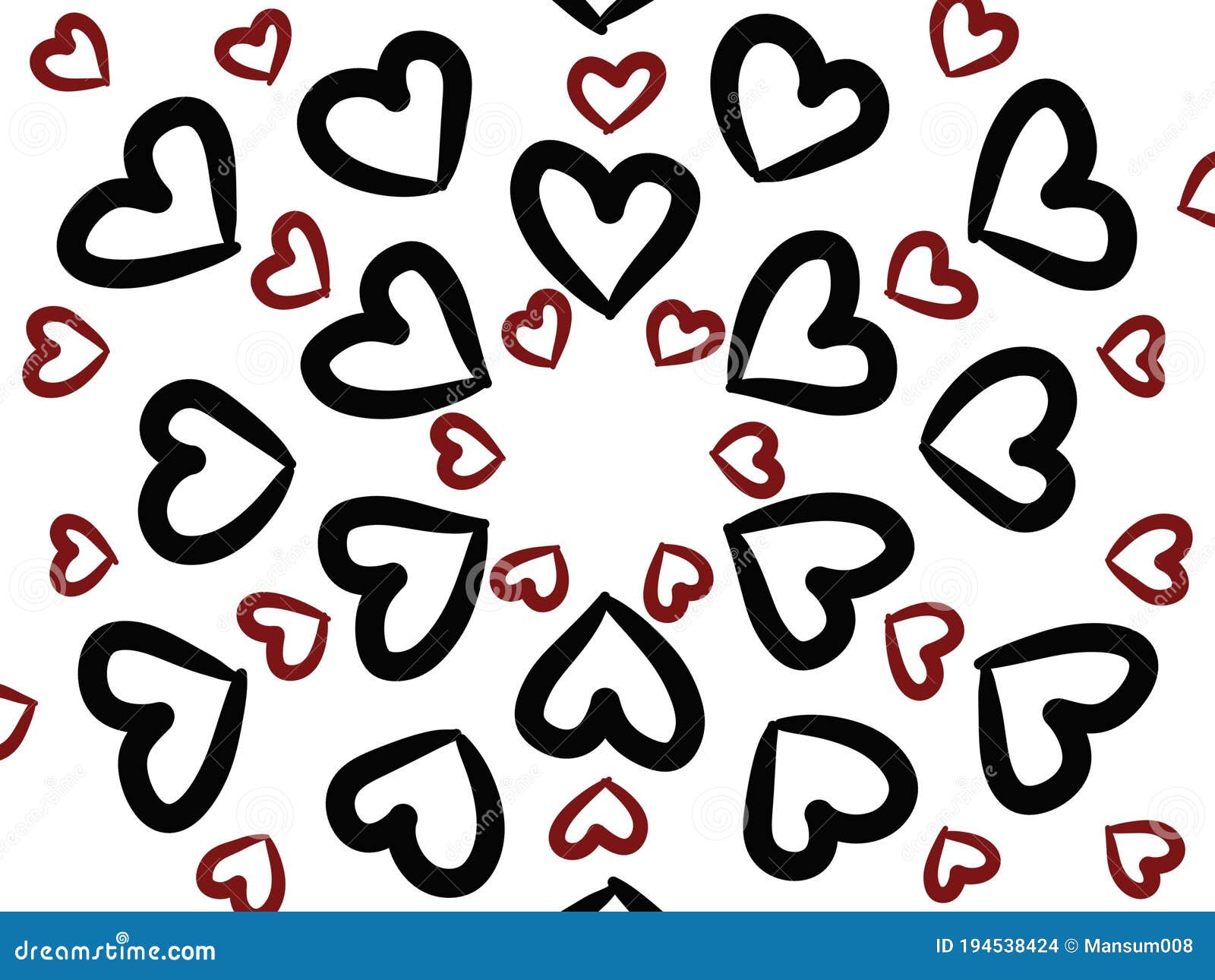 Color of Heart Pattern Background Stock Illustration - Illustration of ...