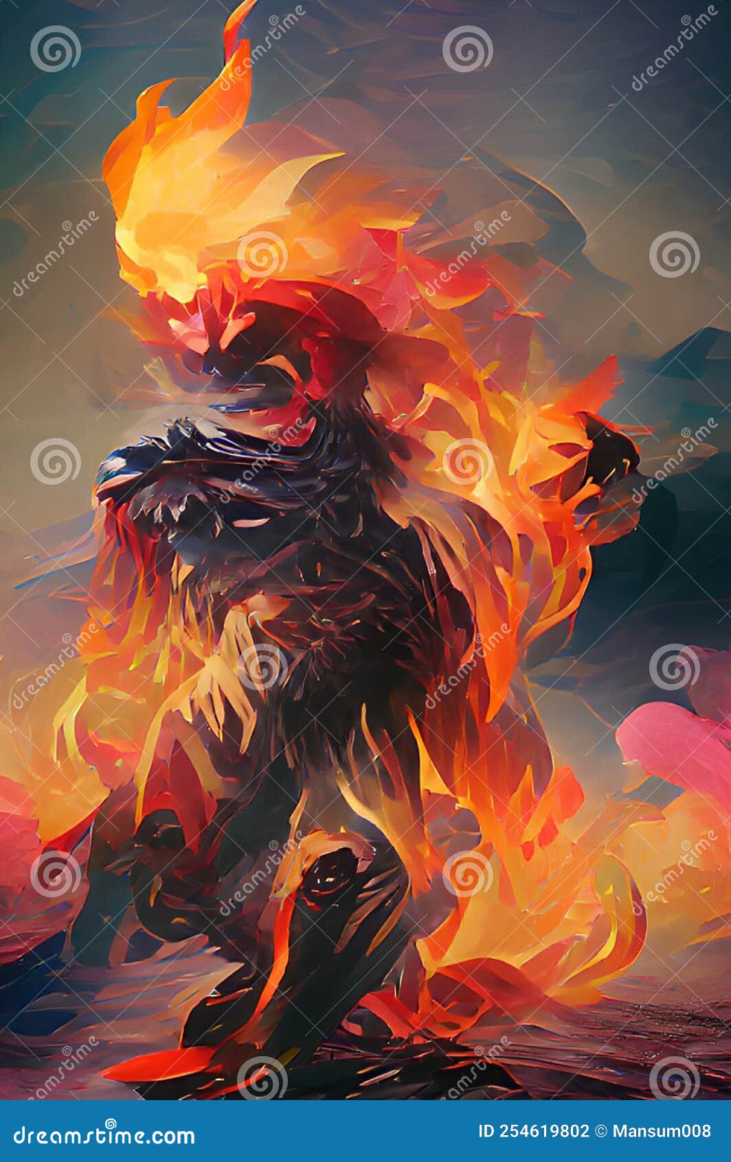 Art Color of Monster in the Hell Stock Illustration - Illustration of ...