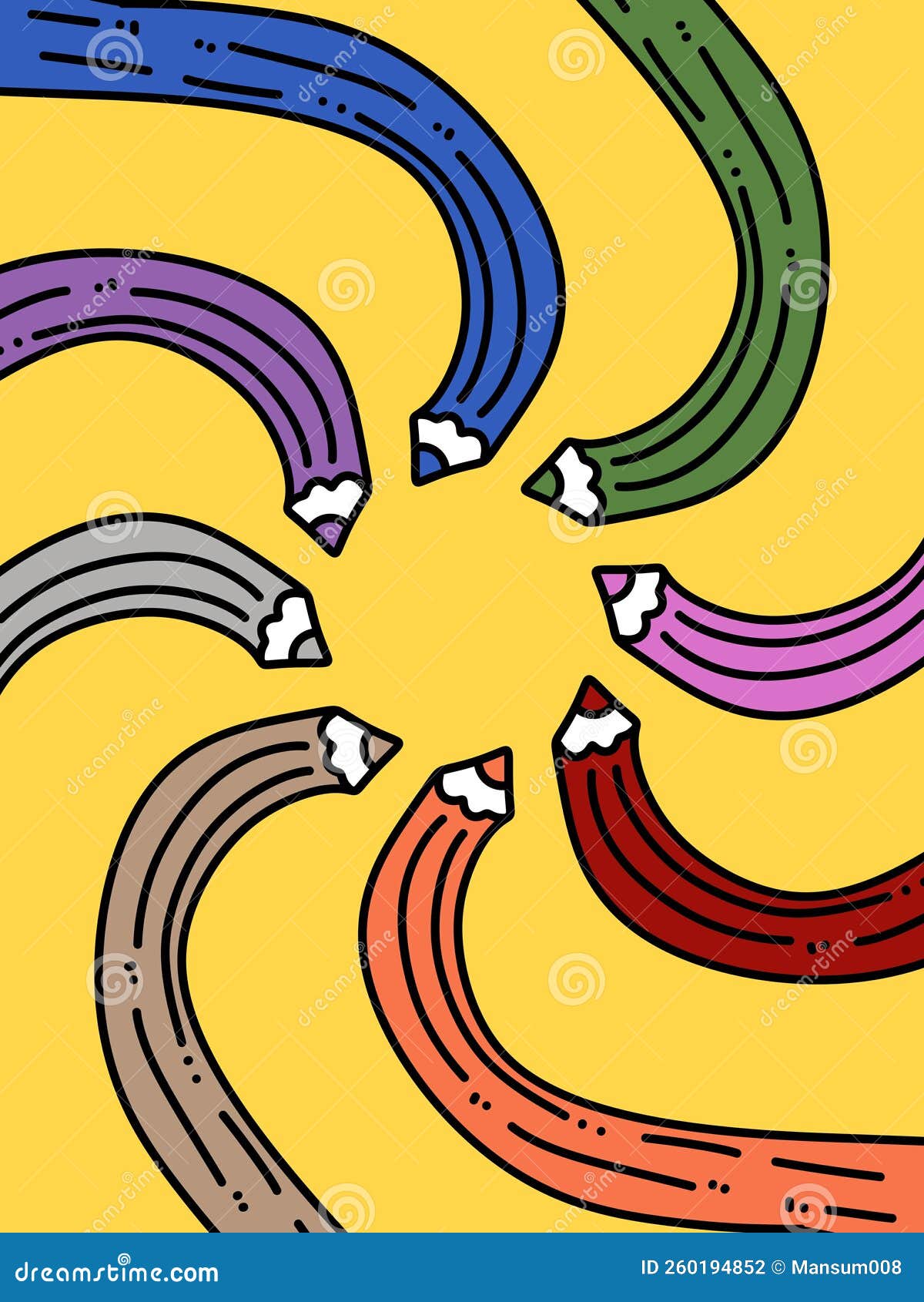 Color of pencils cartoon stock illustration. Illustration of pencils ...