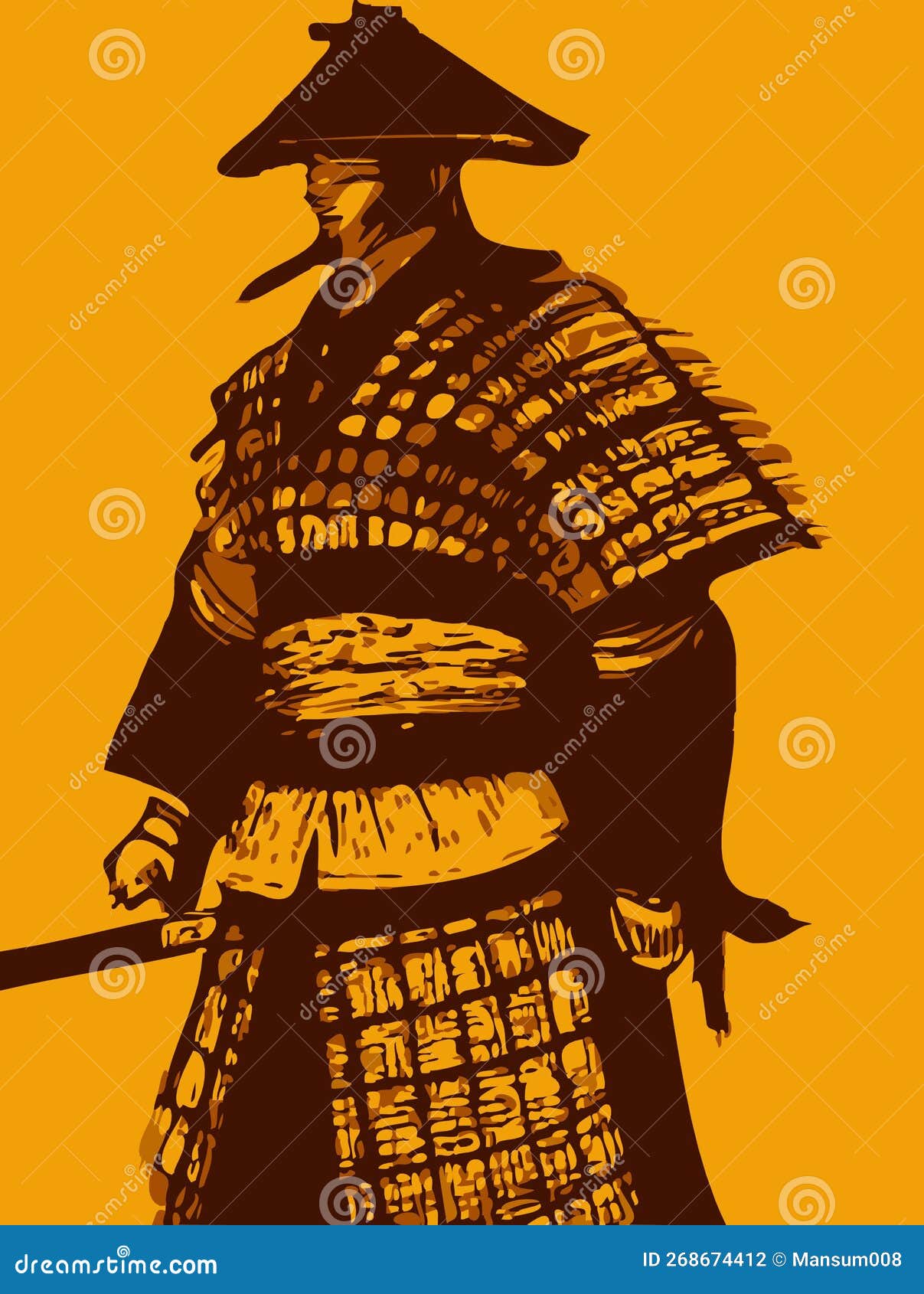 Color of samurai cartoon stock illustration. Illustration of abstract ...