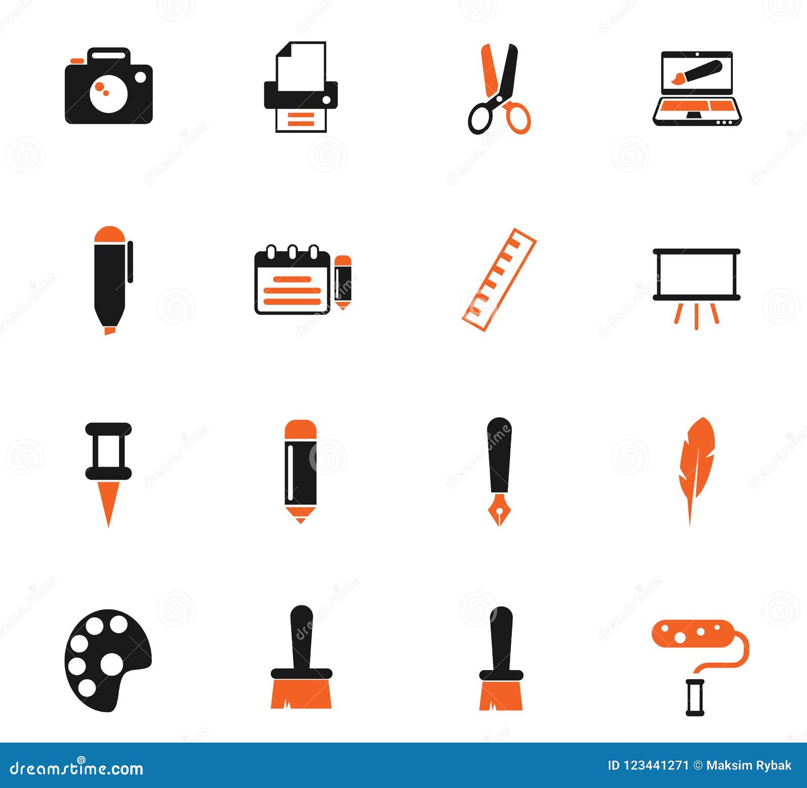 Art icon set stock vector. Illustration of icon, pencil - 123441271