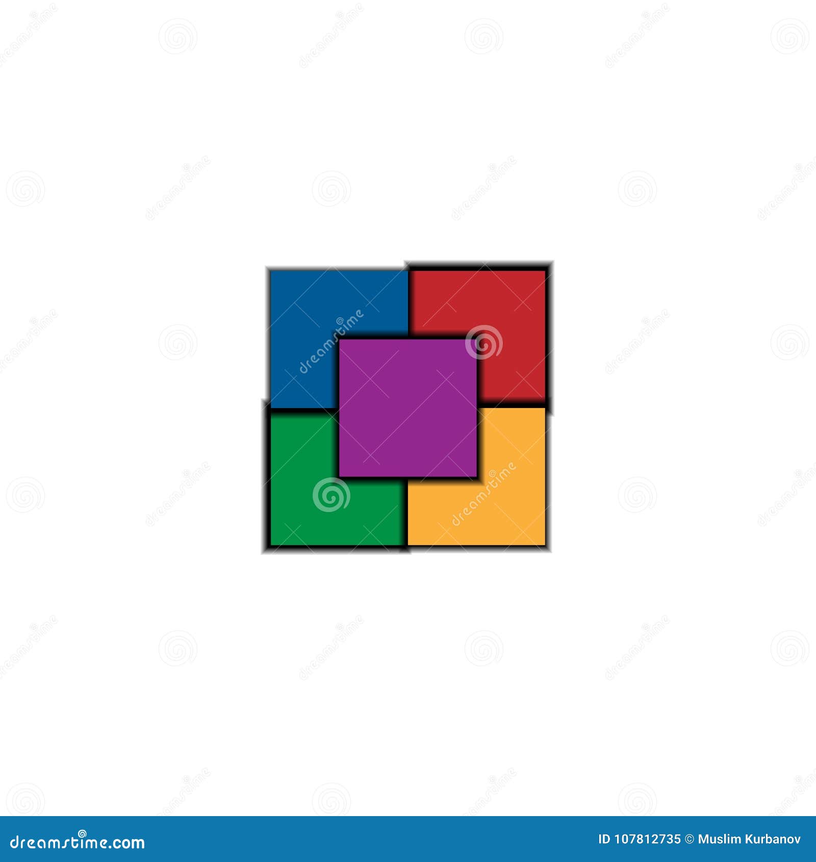 Art Colored Geometric Logo Vector Cuadrado Ilustración del Vector ...