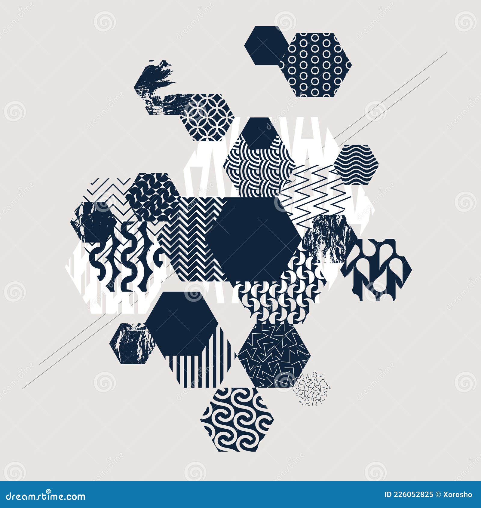 Art Composition of Patterned Hexagons Stock Vector - Illustration of ...