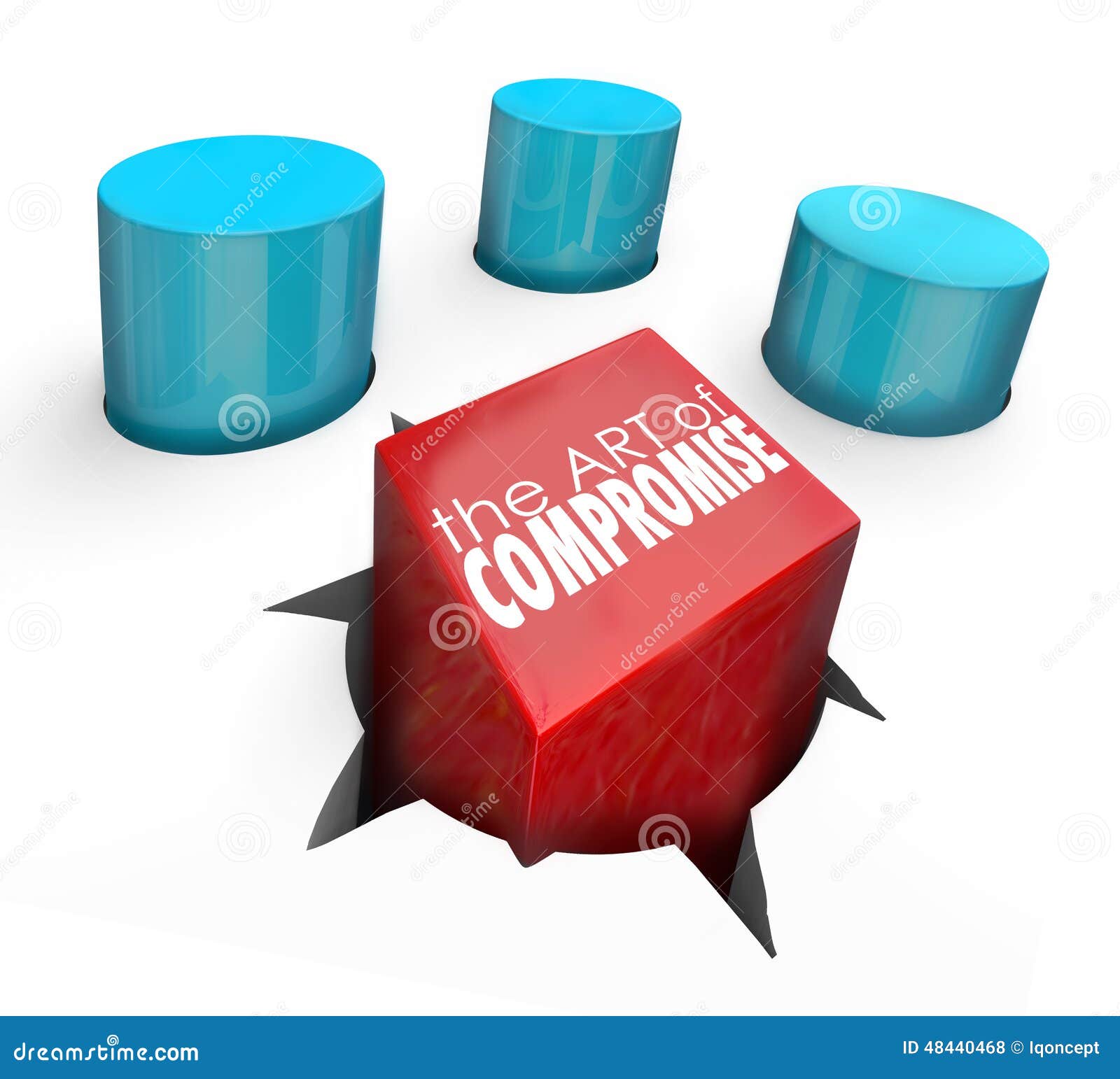 Art of Compromise Square Peg Round Hole Settle Differences Stock ...