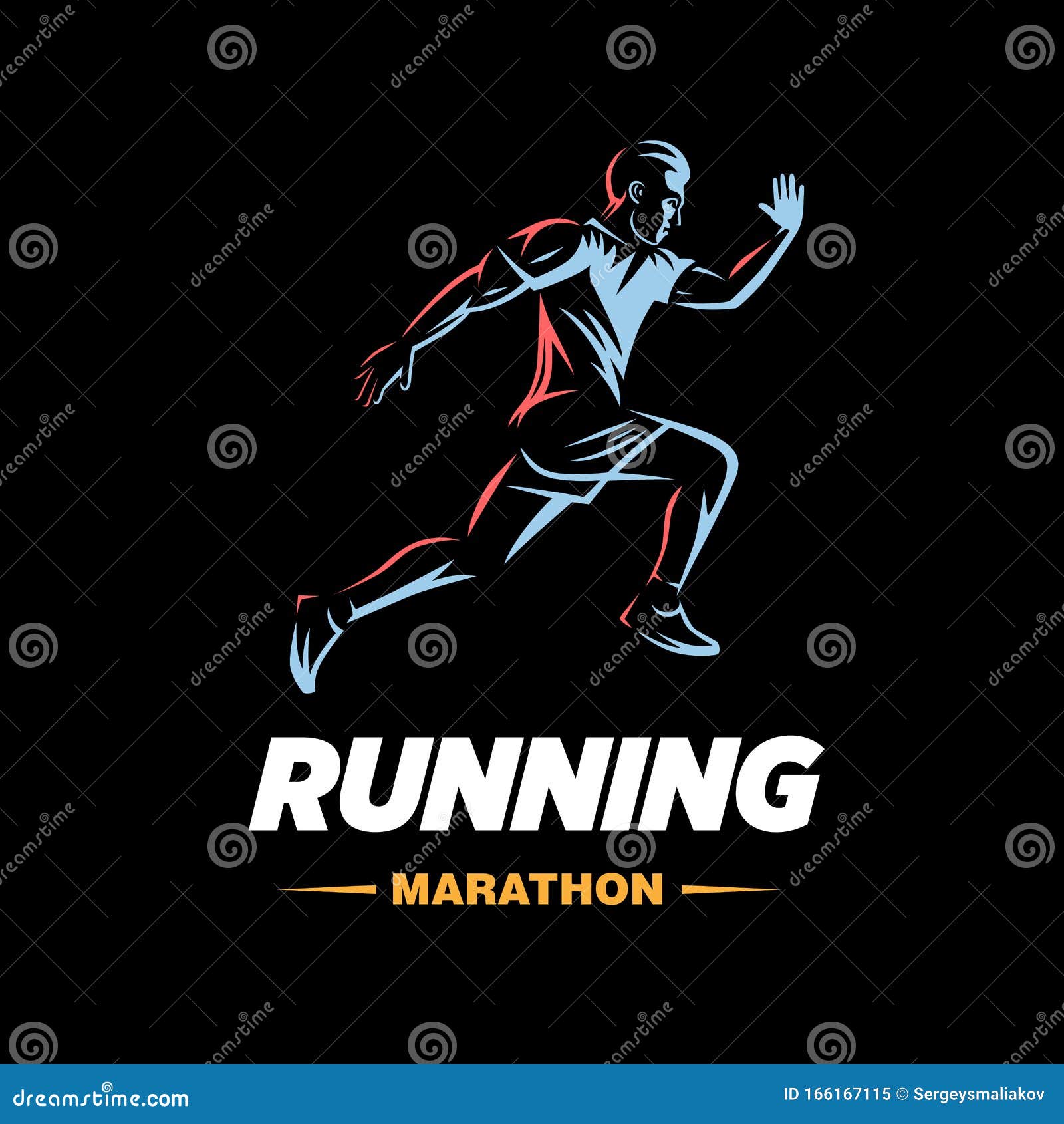Art Concept of a Running Man Stock Vector - Illustration of background ...