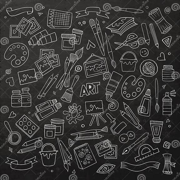 Art and Craft Vector Symbols and Objects Stock Vector - Illustration of ...