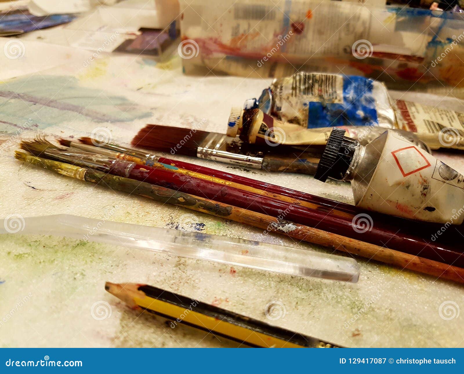 Art and Creativity. Tools for the Artist, Objects for Drawing, Painting ...