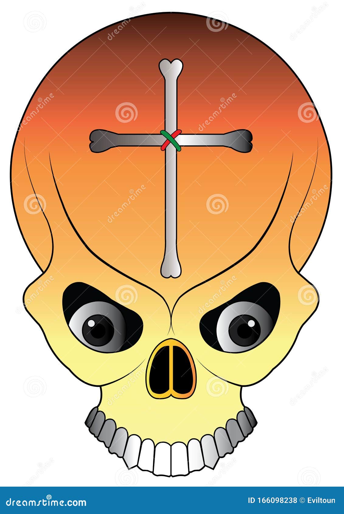 Art Cross Bone Mix Skull Tattoo. Stock Vector - Illustration of fantasy ...