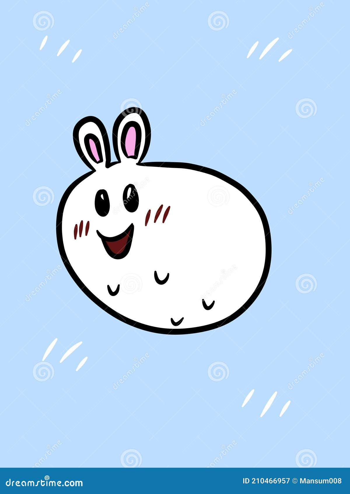 Cute Cartoon on Blue Color Background Stock Illustration - Illustration ...