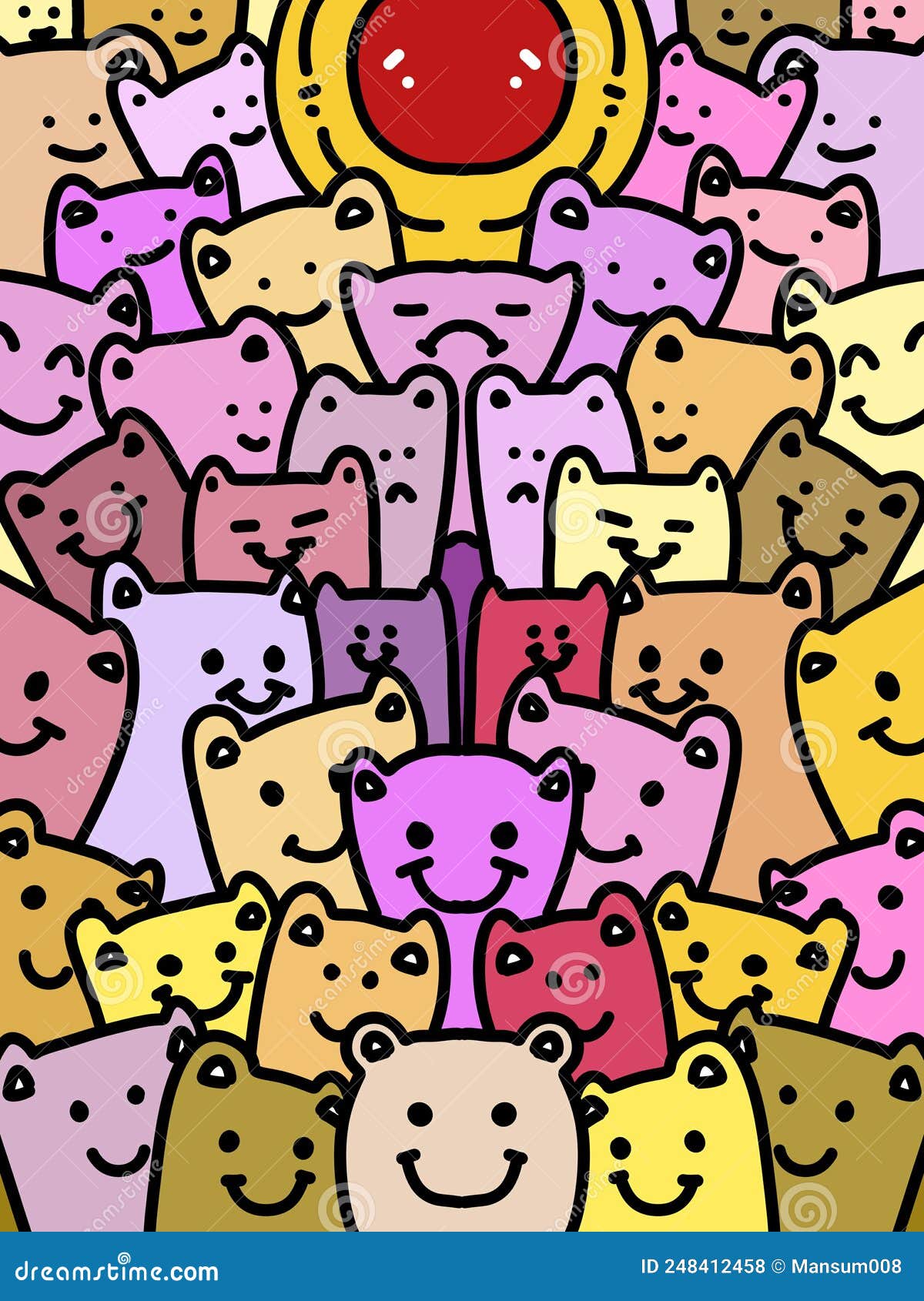 Cute Cartoon Pattern Background Stock Illustration - Illustration of ...