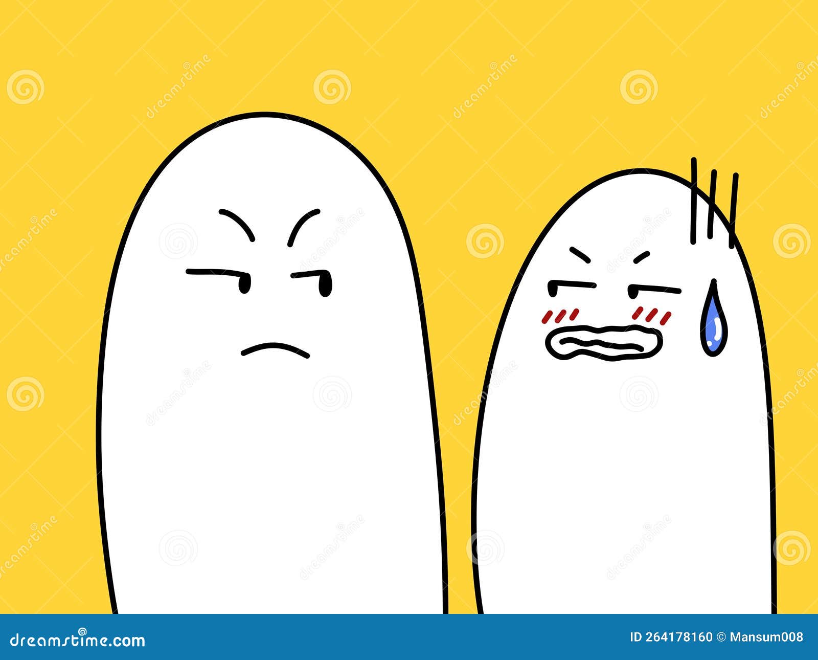 Cute Cartoon on Yellow Background Stock Illustration - Illustration of ...