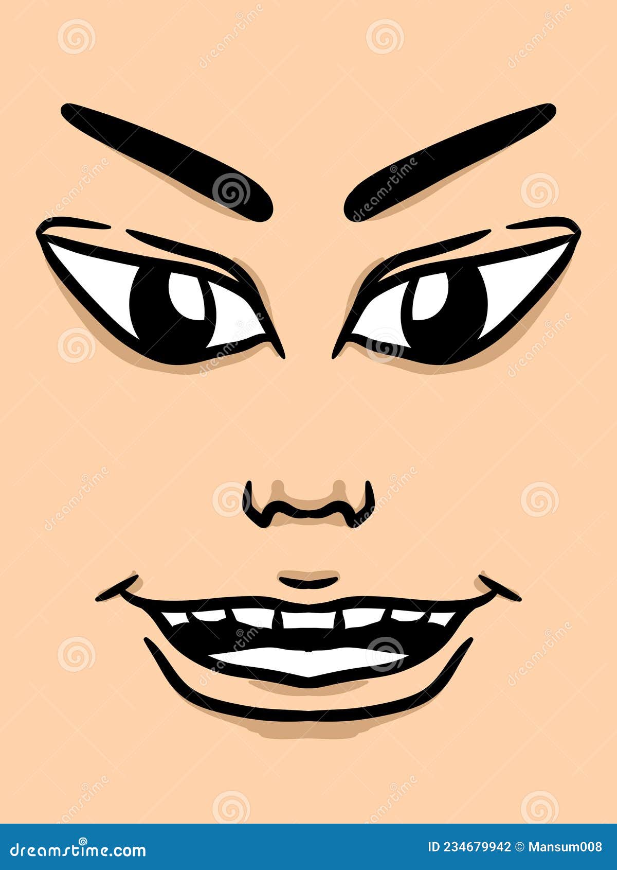 Cute Face Man Cartoon Background Stock Illustration - Illustration of ...