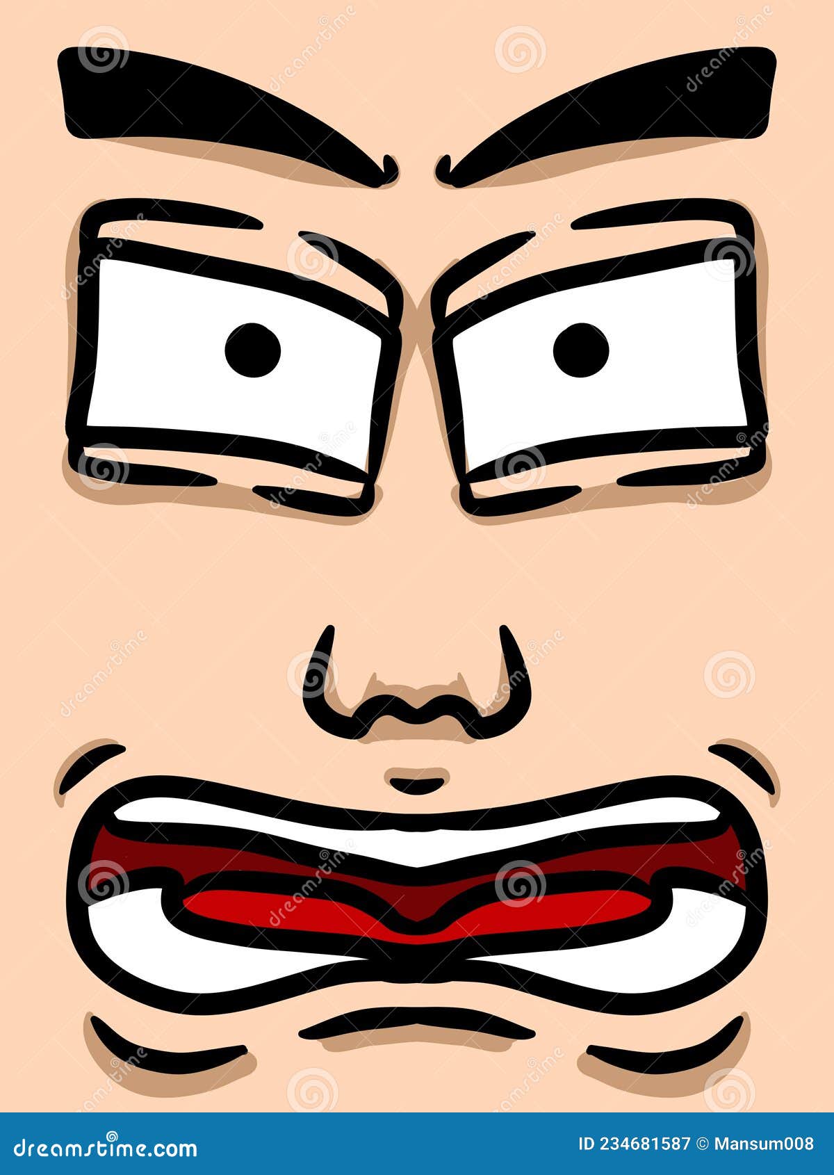 Cute Face Man Cartoon Background Stock Illustration - Illustration of ...