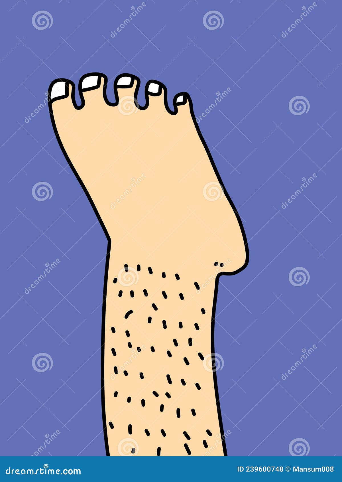 Cute Foot Cartoon on Blue Background Stock Illustration - Illustration ...