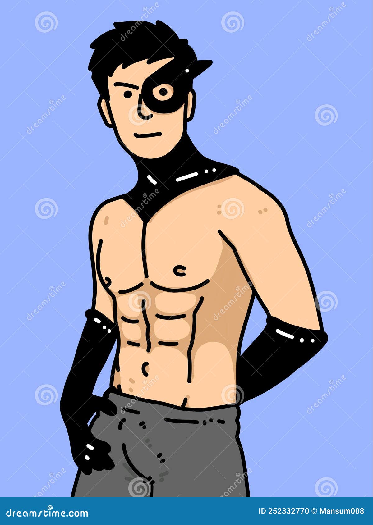 Cute Man Cartoon on Blue Background Stock Illustration - Illustration ...