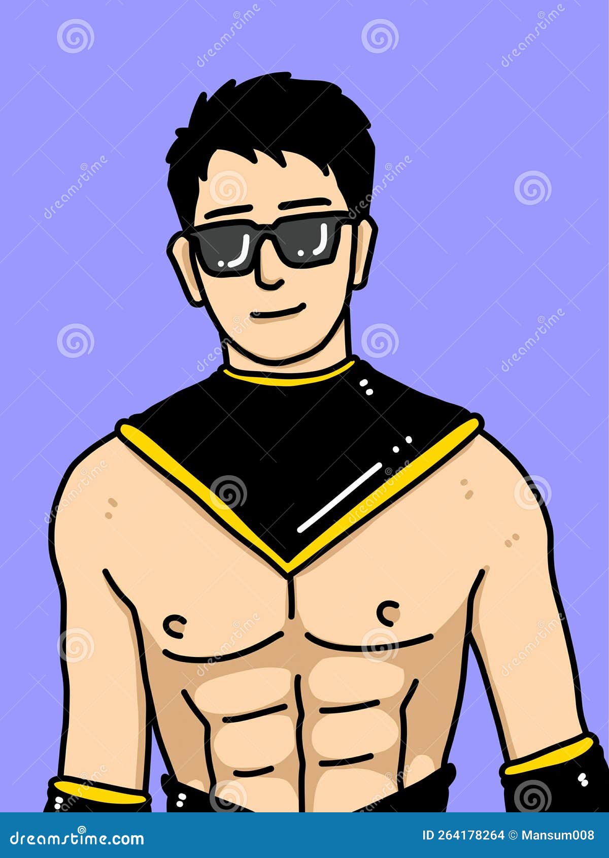 Cute Man Cartoon on Blue Background Stock Illustration - Illustration ...