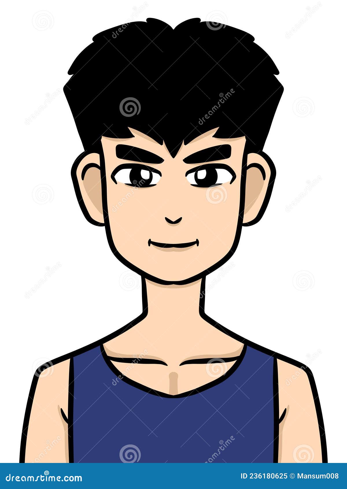 Cute Man Cartoon on White Background Stock Illustration - Illustration ...